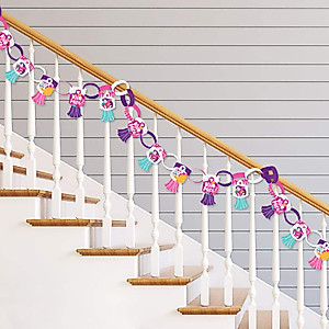 Big Dot of Happiness Roar Dinosaur Girl - 90 Chain Links and 30 Paper Tassels Decoration Kit - Dino Mite Trex Baby Shower or Birthday Party Paper Chains Garland - 21 feet