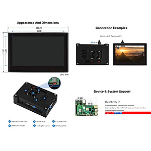 waveshare 4.3inch DSI LCD Capacitive Touch Display with Protection Case for Raspberry Pi 4 B,800×480 Resolution IPS Screen Wide Angle,MIPI DSI Interface
