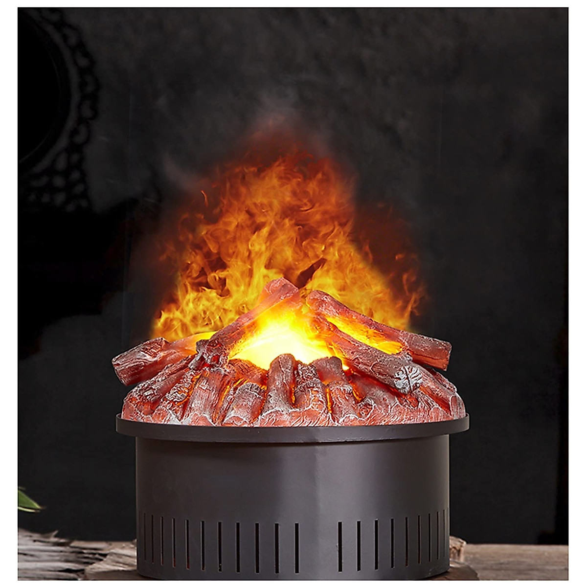 TEXBOOK Water Vapor Electric Fireplace Electric Fireplace Log, 17 Inch Portable Remote Control Fireplace with Realistic Flame Effect Ember Bed, Overheated Protection Fake Fireplace