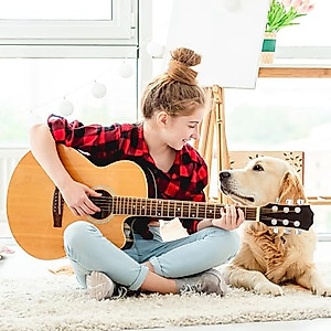 Blisstime 6pcs Ebony Guitar Pins Inlaid Abalone Dot Acoustic Guitar Replacement Parts