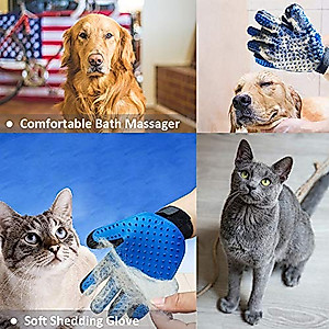 Beiker Pet Grooming Kit for Cats and Small Dogs, Undercoat Deshedding Tool Set, Gently and Effectively Remove Loose Hair and Reduce Shedding, Includes a Brush and a Double-Sided Silicone Glove
