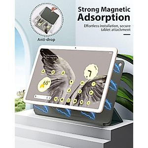 MoKo for Google Pixel Tablet Case 2023, Foldable Design + Ultra Thin Slim Leather PC Trifold Stand Cover+with Pencil Holder,Case for Pixel Tablet 2023, 11 inch, Dark Green