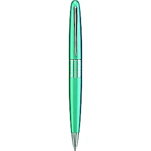 PILOT MR Retro Pop Collection Ballpoint Pen Gift Box with 2 Refills, Aquamarine Barrel with Dots Accent, Medium Point Stainless Steel Nib, Refillable Black Ink (91499), Aquamarine/Dots