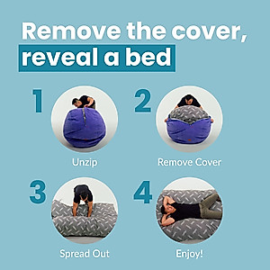 CordaRoy's Chenille Bean Bag Chair Cover Only (Bean Bag Sold Separately), King Size, Charcoal