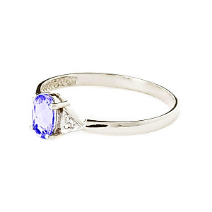 Galaxy Gold GG 14k Solid White Gold Ring with Diamonds and Tanzanite - Size 8.0