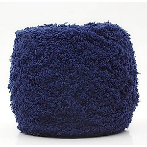 OURVER (34 Navy Blue) Soft Smooth Baby Knitting Wool Cotton Chunky Thick Yarn Fiber Velvet Yarn Hand Knitting Wool Crochet Yarn for DIY Craft Sweaters, 5 Rolls x100g