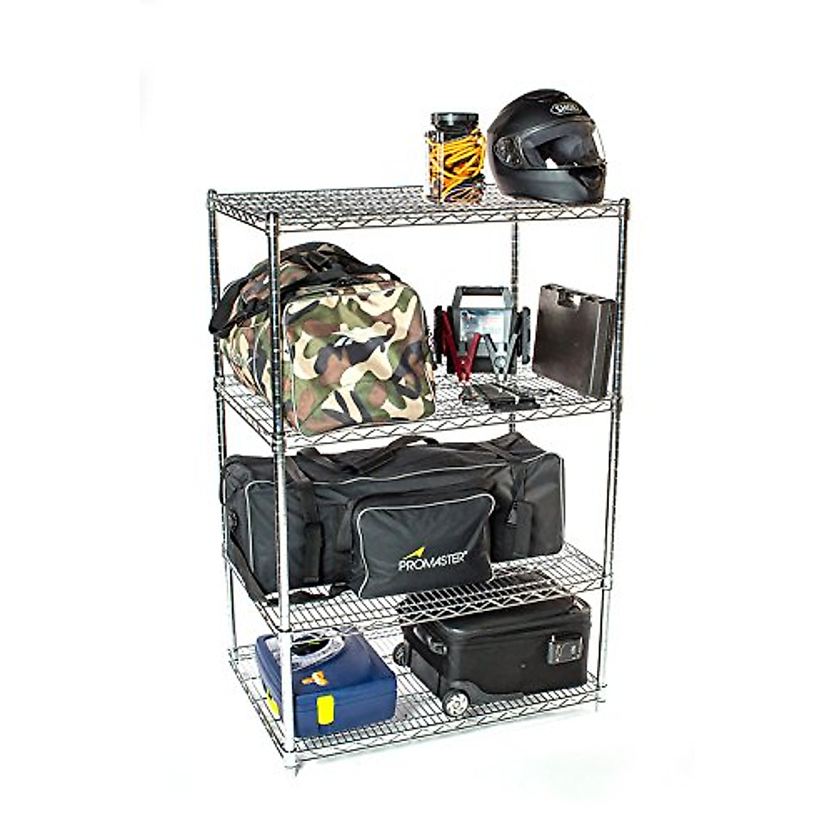 Omega 18" Deep x 30" Wide x 74" High 4 Tier Chrome Starter Shelving Unit