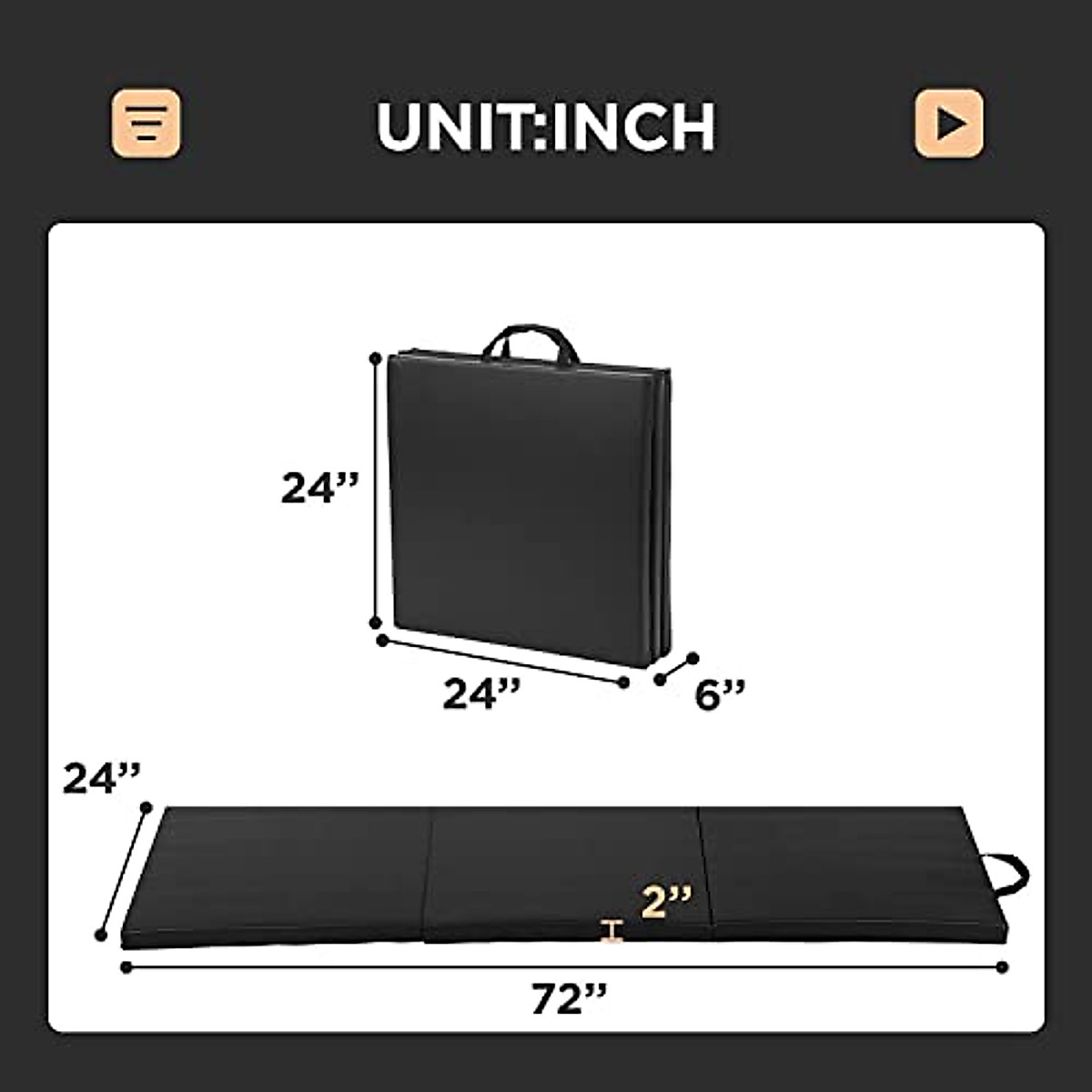 Gymnastics Mat 4x10x2 Gym Mat Tumbling Mat Lightweight Foldable Gymnastic Tumbling Pad Gym Equipment Fitness Yoga Home Exercise Mat