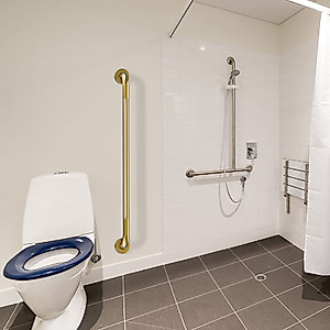 Brushed Nickel Shower Grab Bar w/Anti-Slip Knurled Grip 36 Inch, Zepolu Stainless Steel Bathroom Grab Bars, Safety Bar Balanced Handrail, Handicap Injury Elderly Senior Assist Support Shower Handle