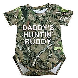 Southern Sisters Daddy's Hunting Buddy Camo Baby Boys Romper For Boys Funny - 6 Month