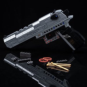 Uvini Building Blocks Kit, Building Blocks Toy Sets, 1:1 Simulation Shooting Toy, Mechanical Weapon Model Toy Desert Eagle Pistol 360Pcs