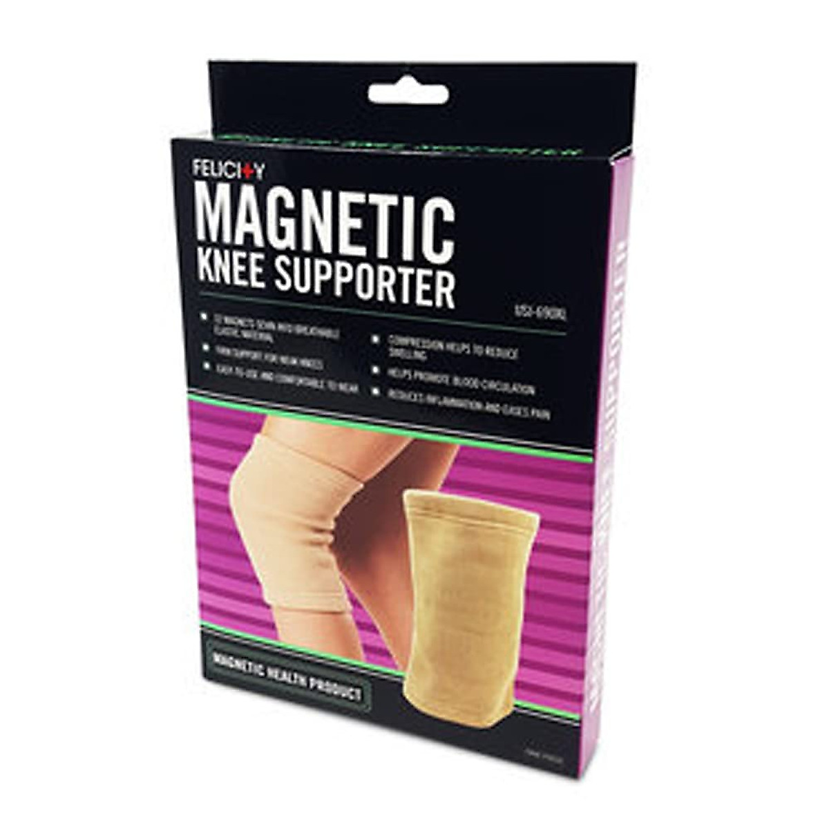Felicity Daiwa Magnetic Knee Supporter Comfort and Firm Support for Weak Knees Arthritis Joint Pain Injury Recovery (Beige- LARGE)
