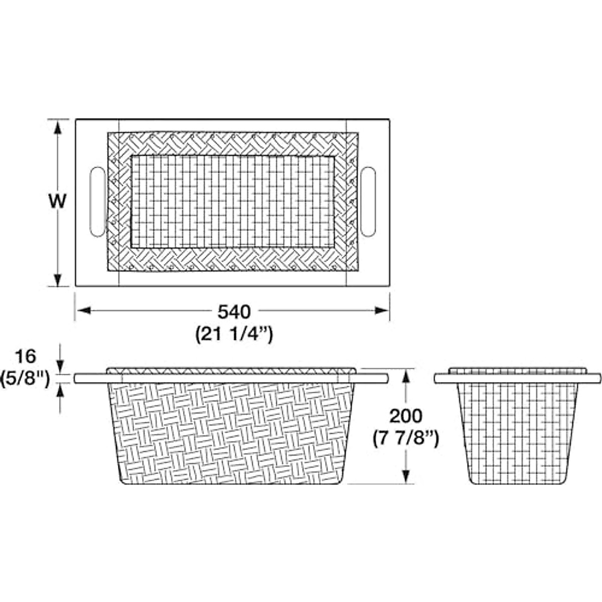 Pull-Out Wicker Basket with Frame Handles for Framed or Frameless 15" or 18" Cabinets w/Beech Frame and Runners (1, Width (11 5/16") for 15" Cabinets) Made in Poland