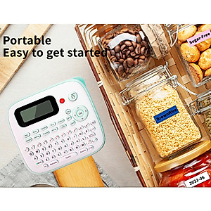 Vixic Label Maker Machine, D210S Kids Label Maker, QWERTY Keyboard Labeler, Handheld Easy Label Maker Printer Portable for Home, Office Small Business, School Organization, DIY