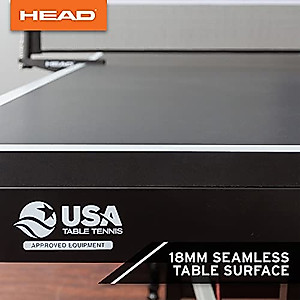 HEAD Summit USA Indoor Table Tennis Table, Competition Grade Net, 10 Minute Easy Set Up – Ping Pong Table with Playback Mode