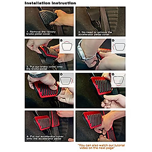 Thenice for BMW 3 4 5 7 Series X3 X4 X5 X6 X7 Anti-Slip Foot Pedals Aluminum Automatic Brake and Gas Accelerator Pedal No Drilling Covers -Red