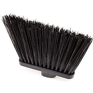 SPARTA Plastic Broom Head, Angled, Un-Flagged for Large Debris Indoor, Outdoor, Home, Restaurant, Lobby, Office, 12 Inches, Black