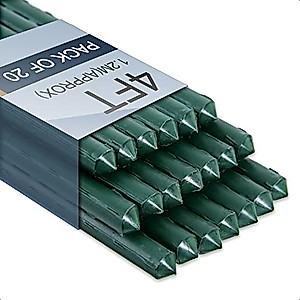NANOPRETTY Garden Stakes 4FT Tomato Stakes for Outdoor Plant Support, 0.43 inch Diameter Plant Stake Sticks for Beans Potted Climbing Plants Gardening Supplies 20 Pack