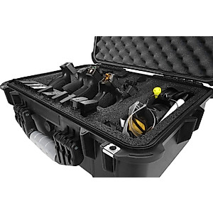 Case Club 5 Pistol & (up to) 30 Magazine Case with Accessory Pocket and Emergency Light - Pre-Cut, Heavy Duty, Waterproof, with Silica Gel for Gun Rust Prevention (Upgraded Gen-2)