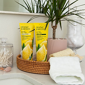 Desert Essence Lemon Tea Tree Shampoo - 8 Fl Ounce - Removes Excess Oil - Revitalizes Scalp - Strengthens & Protects Hair - Maca Root Extract - Soft, Smooth & More Manageable