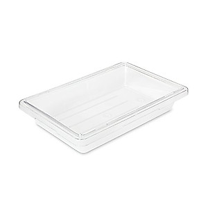Rubbermaid Commercial Products Food Storage Box/Tote for Restaurant/Kitchen/Cafeteria, 2 Gallon, Clear (FG330700CLR) Lid sold separately
