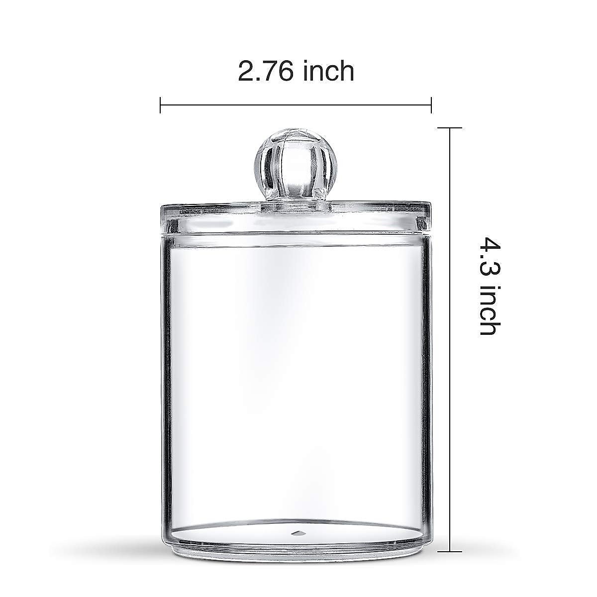 Kamay's 2PCS Transparent Dust-proof Cotton Ball Pad Swabs Make Up Pads Dispenser Holder Organizer Container with lid Multifunction Acrylic Cosmetic Makeup Organizer (SF-297-2)