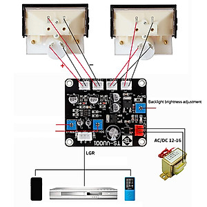 BALAX VU Meter Panel Kit Backlit Decibel/Level Tester with VU Driver Board Backlight