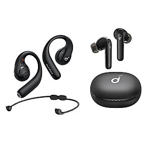 Soundcore by Anker AeroFit Pro Open-Ear Headphones with Life P3 Noise Cancelling Earbuds, Ultra-Comfort, Secure Fit, Ergonomic Design, Rich Sound with LDAC, IPX5 Water-Resistant, 46H Playtime