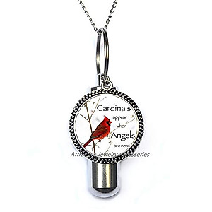 Wklo0avmg Red Cardinal Bird Jewelry, Cardinal Urn Cremation Urn Necklace, Christmas Cardinal, Red Cardinal Bird,QK0O97