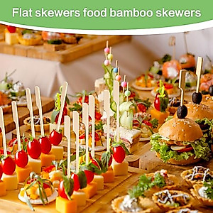 6 inch Bamboo Skewers, 100 PCS Bamboo Sticks for Cocktail Appetizer Toothpicks Kabab Skewers Picks Paddle Wooden Skewers for Cocktail, Fruit, Grilling, Drink, BBQ, Fondue(6 Inch)