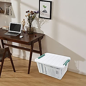 Neadas 36 Quart Large Plastic Storage Box, Clear Plastic Storage Totes, 4 Packs