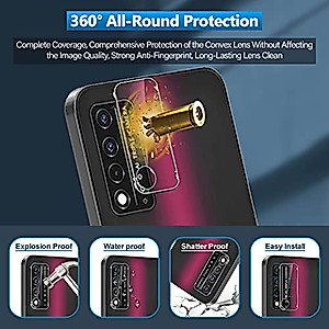 [2+2 Pack] Cizerin Tempered Glass Screen Protector for T-Mobile REVVL V+ 5G 2021 6.82 inch(T-Mobile REVVL V Plus 5G) - and Camera Lens Protector - Anti-Fingerprint - Shatter Proof - Gorilla Glass