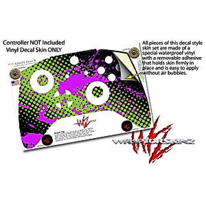 WraptorSkinz Decal Vinyl Skin Wrap compatible with XBOX One S/X Controller - Halftone Splatter Hot Pink Green (CONTROLLER NOT INCLUDED)