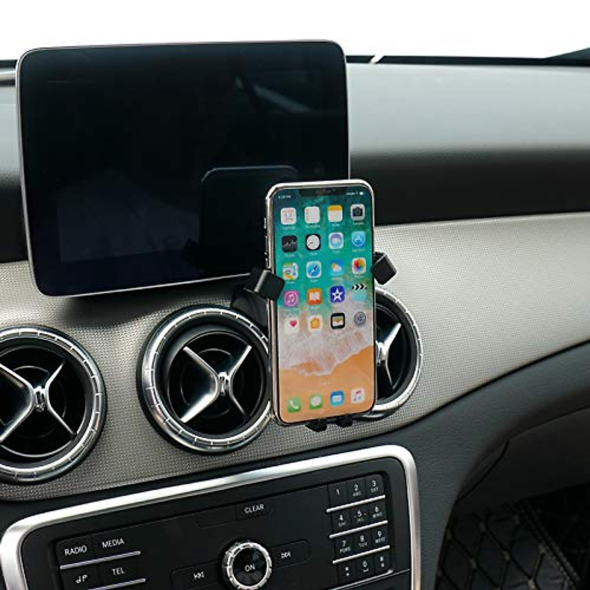 ITrims Car Accessories Dashboard Mount Mount Cell Phone Holder Adjustable Car Phone Holder for Mercedes-Benz GLA-Class X156 2015-2019 / CLA-Class C117/ A-Class W176 2013-2018 (Black)