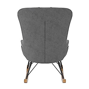 Baby Relax Cranbrook Rocker Accent Chair with Storage Pockets, Gray