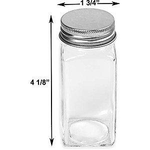 SimpleHouseware Spice Jars 4 Ounce Square Bottles w/labels, 24-Pack