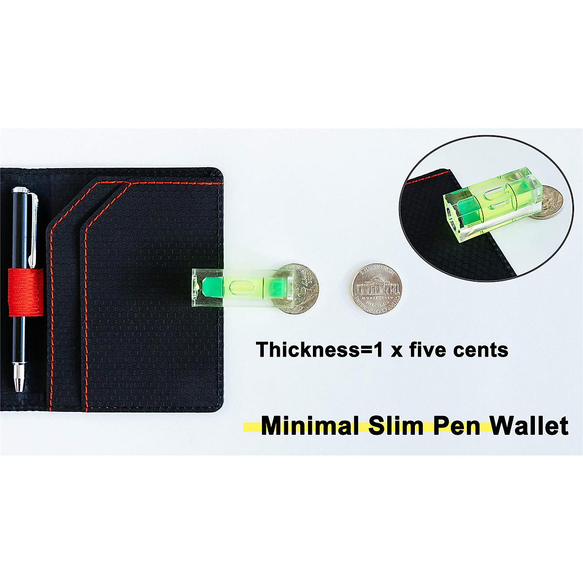 LC Prime Minimal Slim Pen Wallet l A Thinnest PenWallet For Daily Use (Pen is Not Included) (Blue mix Black (Pen is NOT Included))