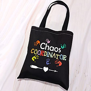 VAMSII Childcare Director Tote Bag Chaos Coordinator Canvas Bag Daycare Teacher Appreciation Gifts Busy Mom Gift Shoulder Bag (Chaos Coordinator)
