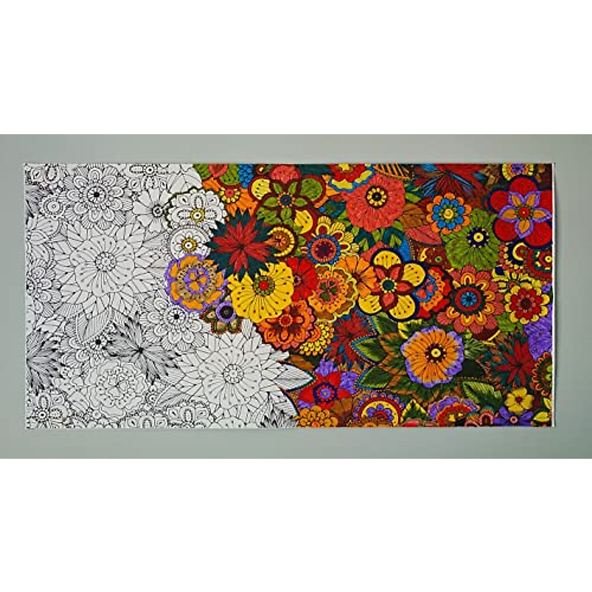 SJPRINTER Giant Coloring Poster for Kids and Adults - Creative Fun for Classrooms, Care Facilities, Schools, Groups and Families (Flowers, 24" x 48)
