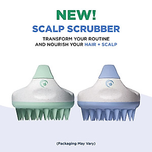 Extra Clarifying Shampoo and Scalp Scrubbers - Sulfate Free Cleansing Shampoo for Oily Hair Care with Hair Shampoo Brush and Scalp Exfoliators Made with Recycled Wheat Straw and Soft Silicone 16oz