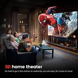 Mini Projector with Android TV,iSinbox DLP Portable Projector,1080P Netflix 3D Support,12000L Projector with Wifi and Bluetooth,Rechargeable Battery,HIFI Speaker,4K Projector for Phone/HDMI/USB