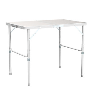 Aluminum Alloy Folding Table,Multipurpose Portable Aluminum Alloy Folding Table (90 x 60 x 70cm)