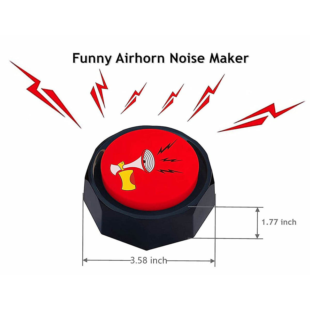 RIBOSY Air Horn Button - DJ Horn Sound Effect - Funny Gag Gifts - Noise Maker - Add Extra Fun to Your Life