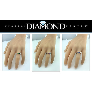 Central Diamond Center Shared Prong Mothers Birthstone Family Ring with 1-6 Birthstones, Birthstone 1, Size 7.5