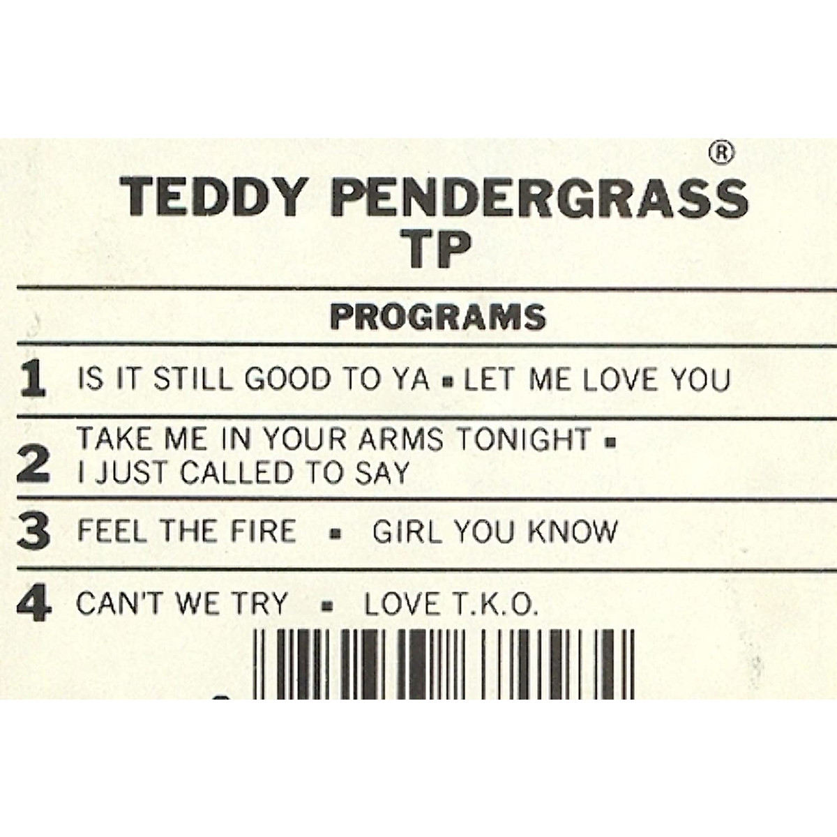 Teddy Pendergrass: TP -30356 8 Track Tape