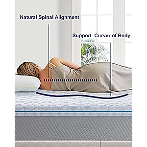 Sleepmax 4 Inch Firm Mattress Topper Full - Gel Memory Foam Mattress Topper - High Density Foam Mattress Pad for Back Pain, Firm Foam Bed Topper with Removable Cover