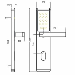 DHTDVD RFID Electronic Door Lock Smart keyless Door Lock for Home Hotel Apartment (Size : Right Outside)