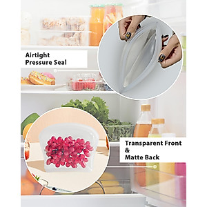 DGitaor Reusable Silicone Storage Bag, 6Pack Silicone Pocket, Snack, and Sandwich Bag, Endurables Silicone Ziplock Bags for Food Storage, Freezer, Microwave, Oven, Dishwasher Safe