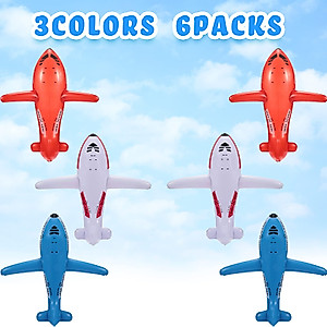 6 Pieces Inflatable Airplanes Aircraft Inflates Plane Inflated Toys for Kids Birthday Shower Party Decoration Supplies (Large)