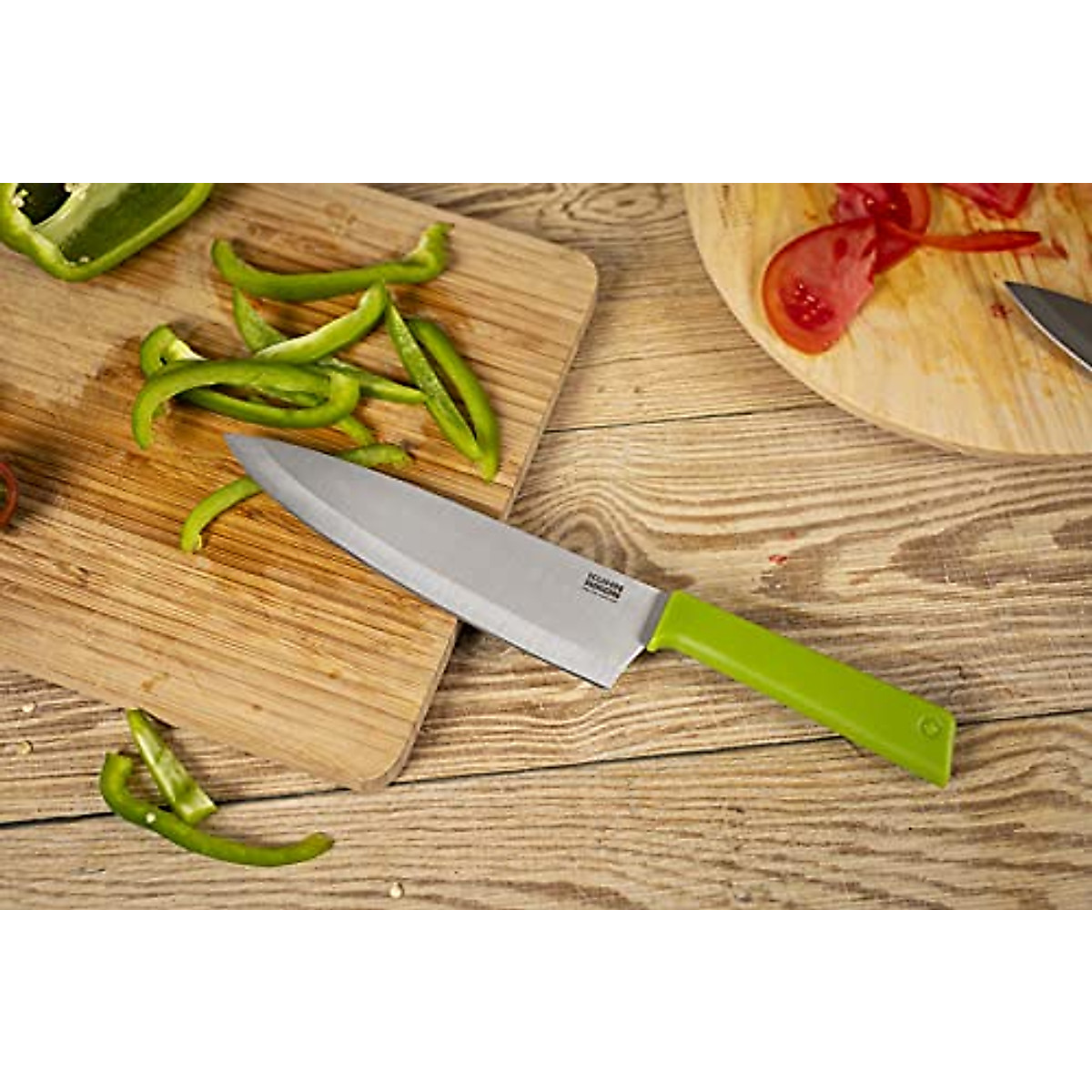 KUHN RIKON Colori+ Classic Chef's Knife with Safety Sheath, 30 cm, Green